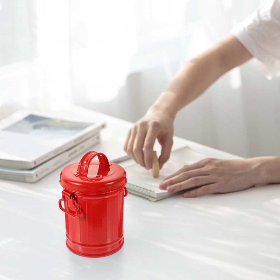 Desk Trash Can Large Capacity Pen Holder Stationery Organizer Small ...