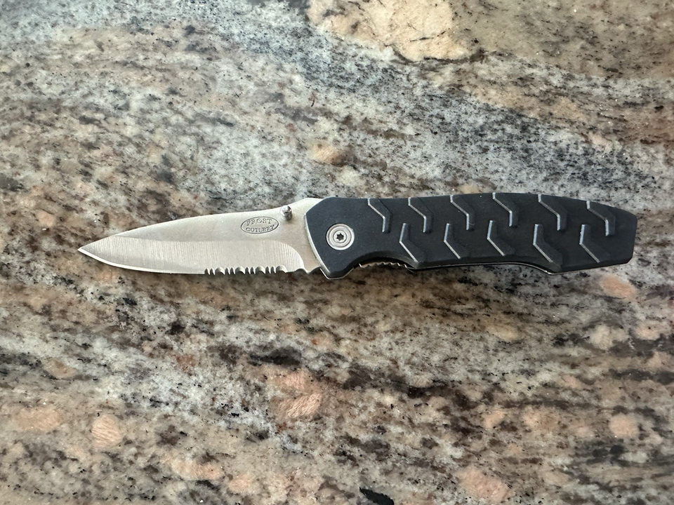 H4 Tactical Folder Serrated Blade Black Pocket Knife 4.5" QUANTITY 2 | eBay