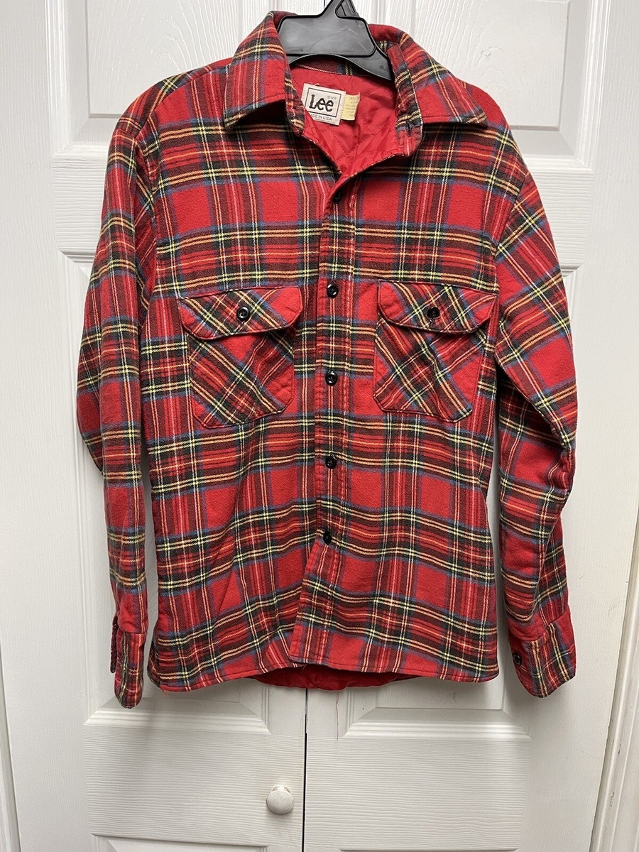 Quilted Lined Flannel Shirt Jackets Wrangler Authentics Mens Long