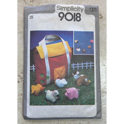 Simplicity Vintage Sewing Pattern 9018 Barnyard Animals/Mobile/Case | eBay