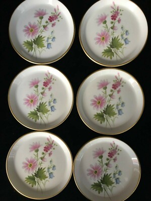 Set of 6 Hand Made Aristocrat Bone China Coasters with Gold Trim | eBay