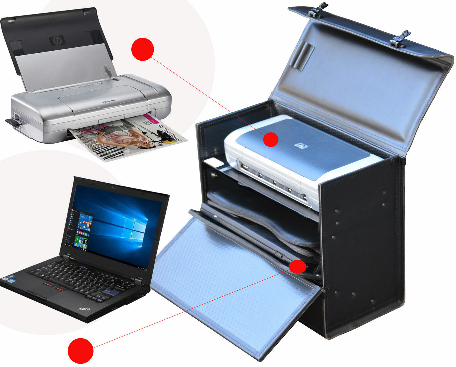 Pilot Case Office On The Go For Notebook Up To 37cm Printer HP450 460 ...