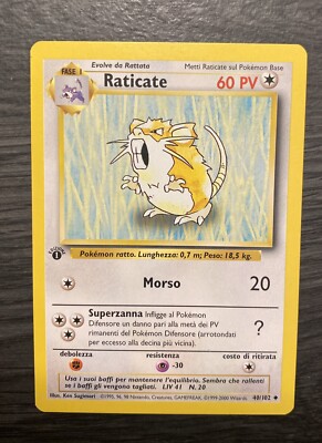 Raticate (ITALIAN) 1st Edition Base Set 40/102 Pokemon NM | eBay