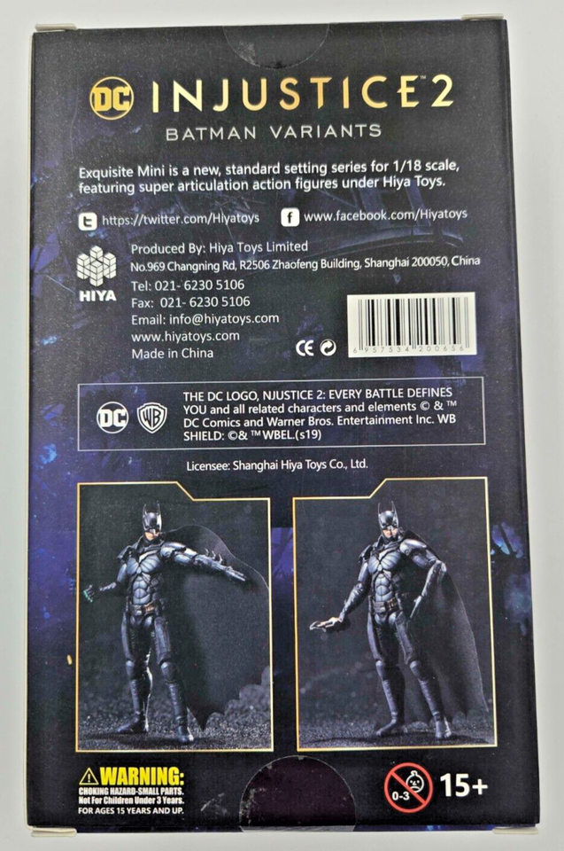Hiya Toys Injustice 2 Batman Variants 1:18 Scale Action Figure CAD ...