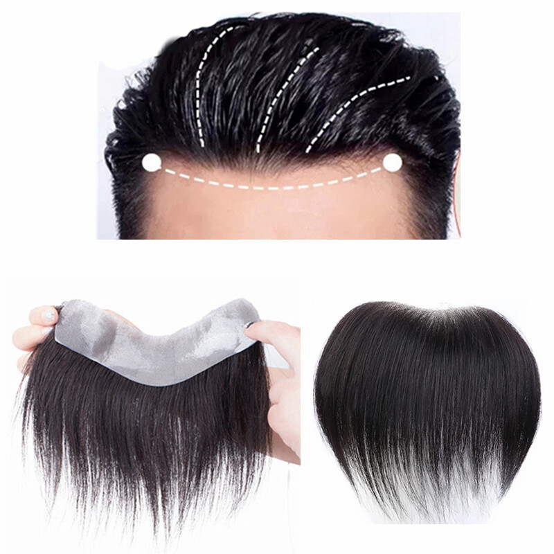 Topper Hair Piece Human Hair Piece V Loop Front Toupee Thin Skin Pu ...