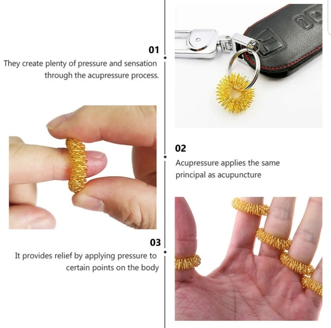 Stress Relief Spiky Sensory Finger Acupressure Ring UK Fidget Toy For ...