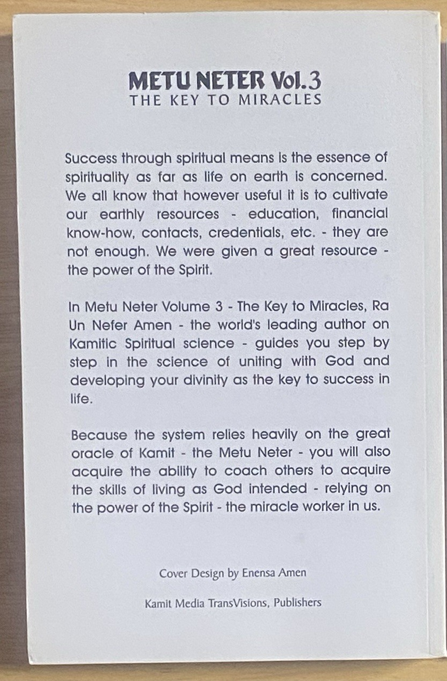 Metu Neter Vol. 3: The Key To The Miracles by Ra Un Nefer Amen NEW | eBay