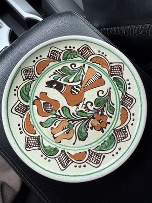 KOROND Bird Folk Art Clay Plate Transylvania Pottery Hand Painted | eBay