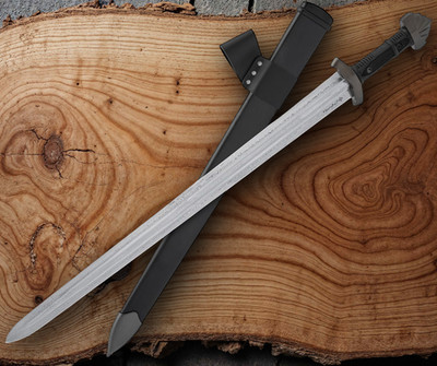 United Cutlery Honshu Viking Sword 32" Damascus Steel Blade Black TPR ...