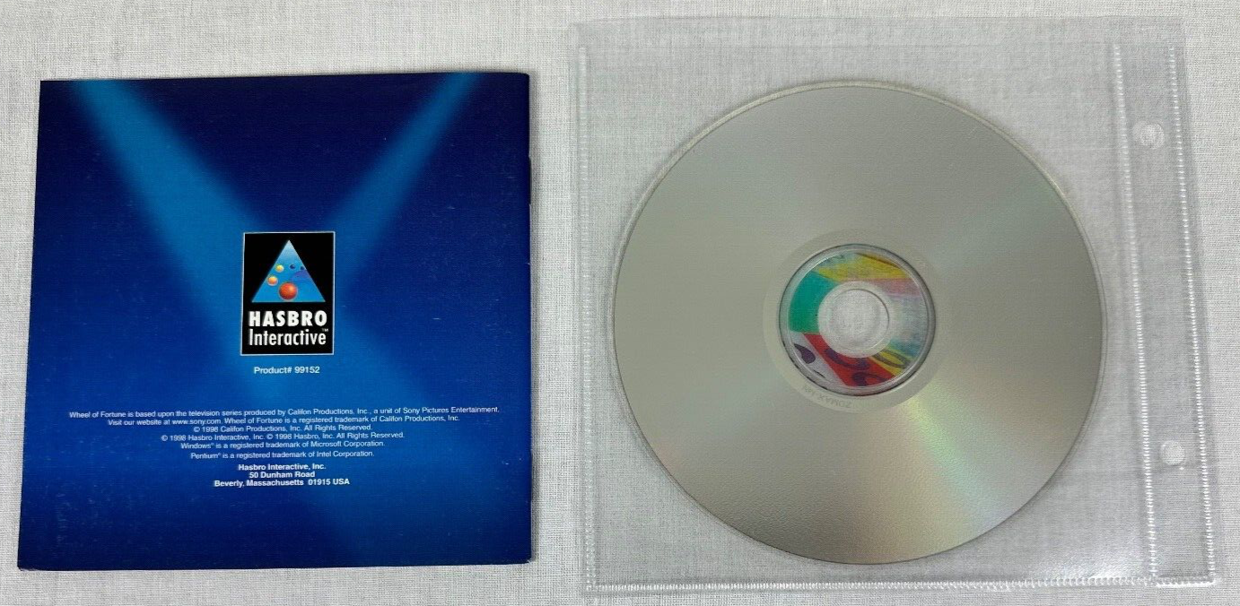 Wheel of Fortune PC CD-ROM Game and Manual 1998 Hasbro Interactive | eBay