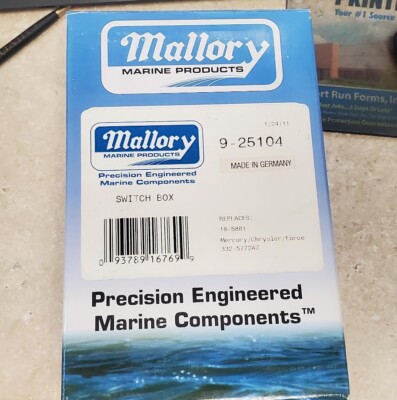 MALLORY 9-25104 SWITCH BOX REPLACES 18-5881 / 332-5772A7 MARINE BOAT | eBay