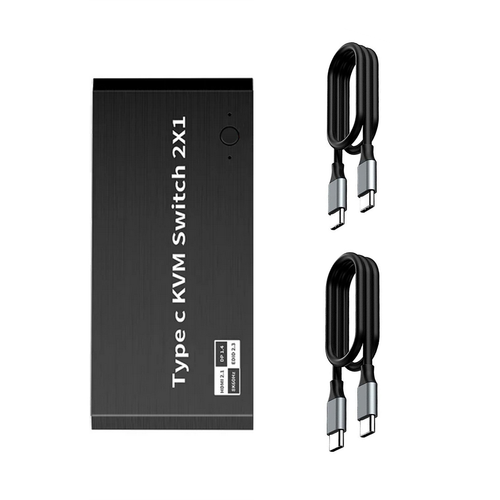 2x1 8K 4K USB C KVM Switch 3.5mm 100W PD Charge Type C KVM Switch ...