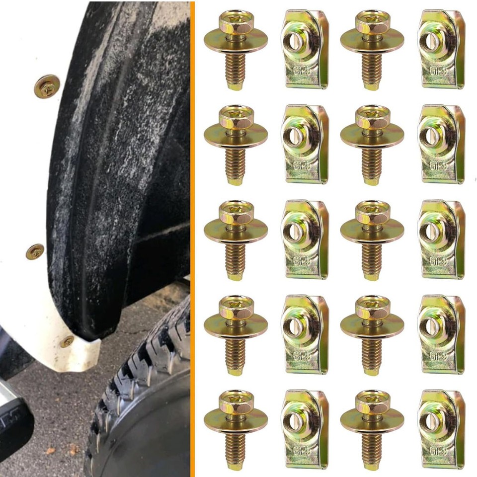 Engine Under Cover Splash Shield Guard Body Bolts & U-Nuts for Auto ...