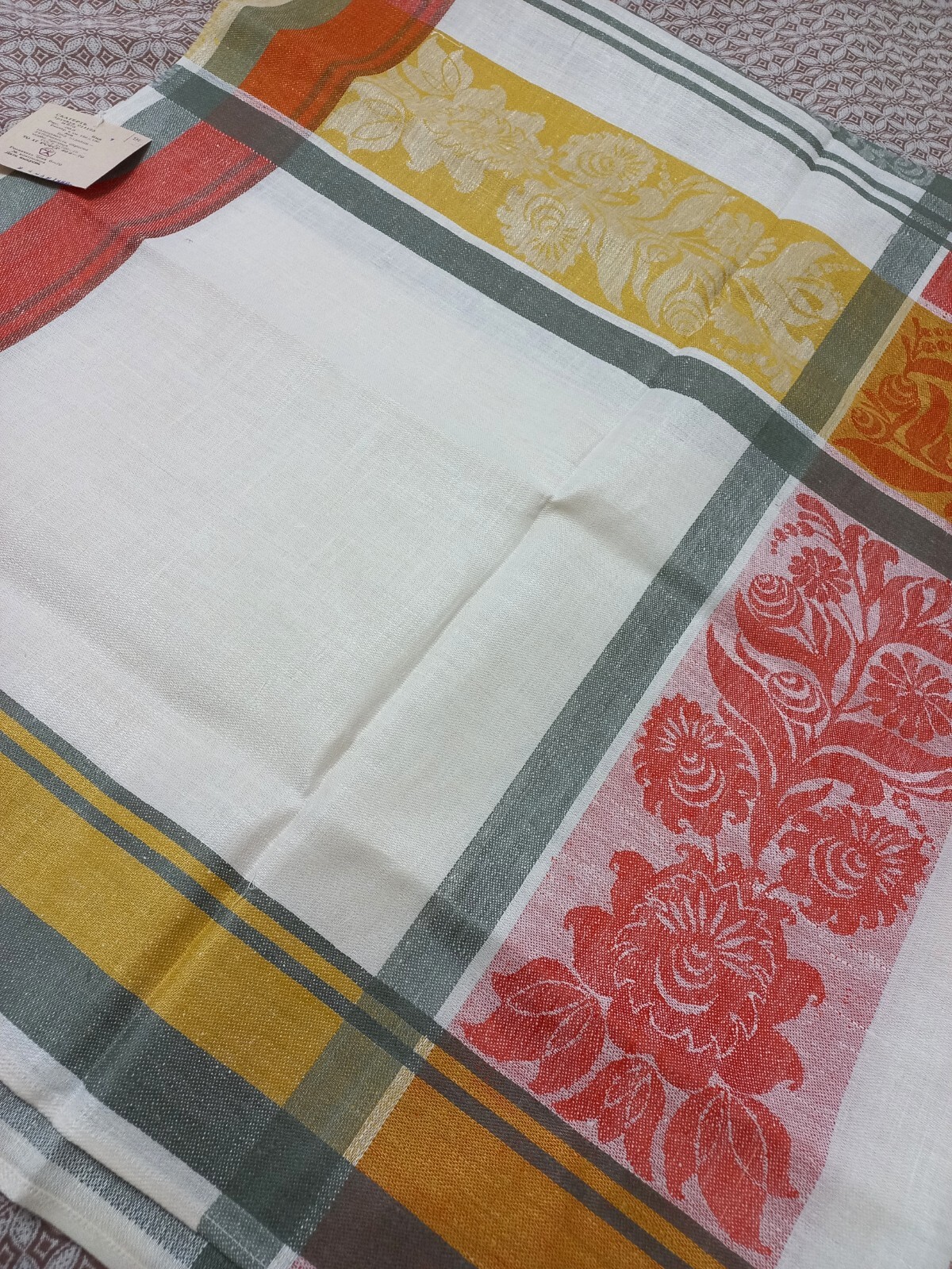 Vintage Soviet Tablecloth Linen Tablecloth from the USSR 150 cm x 150 ...