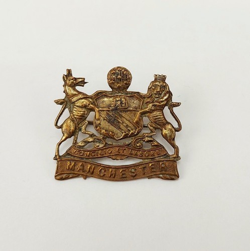1914 WW1 Gilt Metal Manchester Regiment Cap Badge | eBay