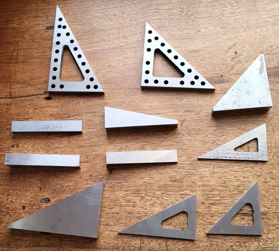 (11) Miscellaneous Vintage Machinist Angle Blocks Plates Triangles ...