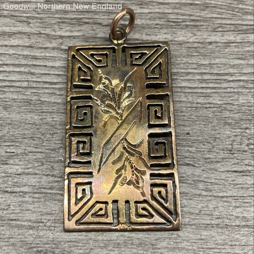 Unmarked Tests 10K Yellow Gold Cantonese Characters Longevity Pendant 3 ...
