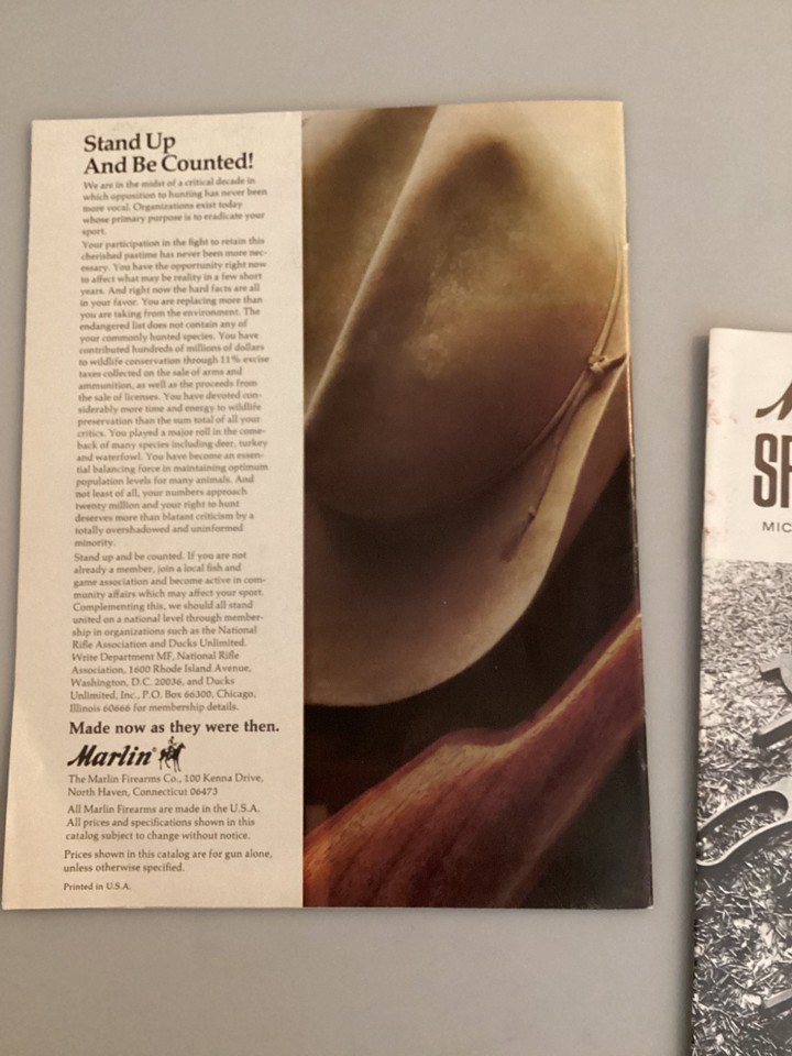 VINTAGE MARLIN SPORTING FIREARMS BROCHURES FROM THE 1970’s, EIGHT ...