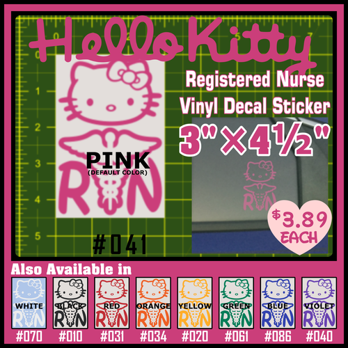3 Inch Hello Kitty Rn Nurse Vinyl Window Decal | eBay