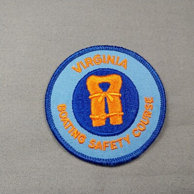 Virginia Boating Safety Course Blue Orange Life Vest 3" Twill Patch | eBay