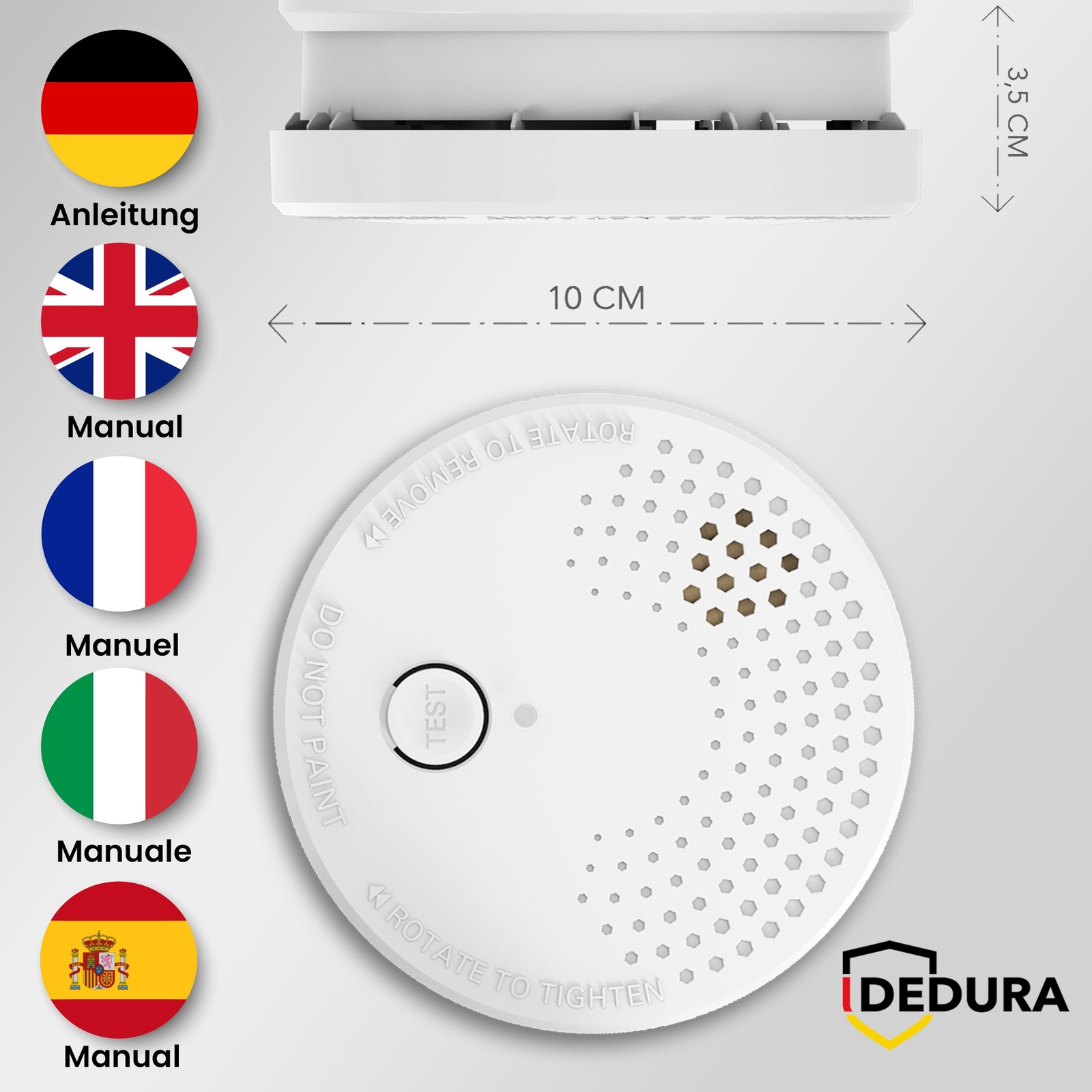 5x Rauchmelder Set DIN EN 14604, 10 Jahre Garantie, Feuermelder mit 9V ...