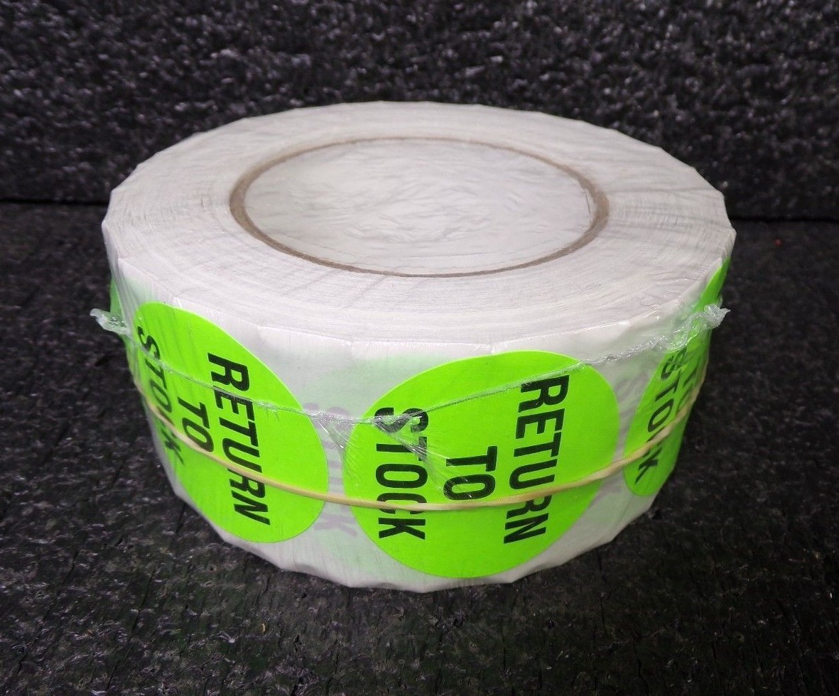 Inventory Control Label, Paper 2" x 2", 1000 PK, Return to Stock ...
