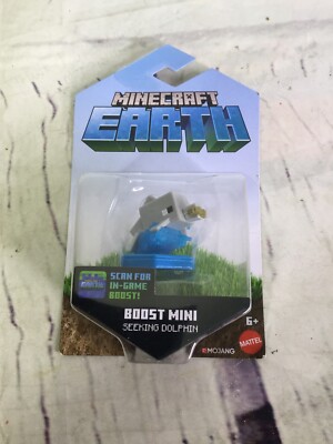 Mattel Minecraft Earth Boost Mini Minis Seeking Dolphin Figure | eBay