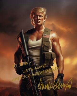 PERSONALIZED PRESIDENT DONALD TRUMP MESSAGE GOLD AUTOGRAPH 8X10 CUSTOM ...