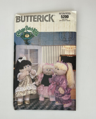 Vintage Butterick Pattern 5200 Cabbage Patch Kids Doll Clothes Uncut w ...
