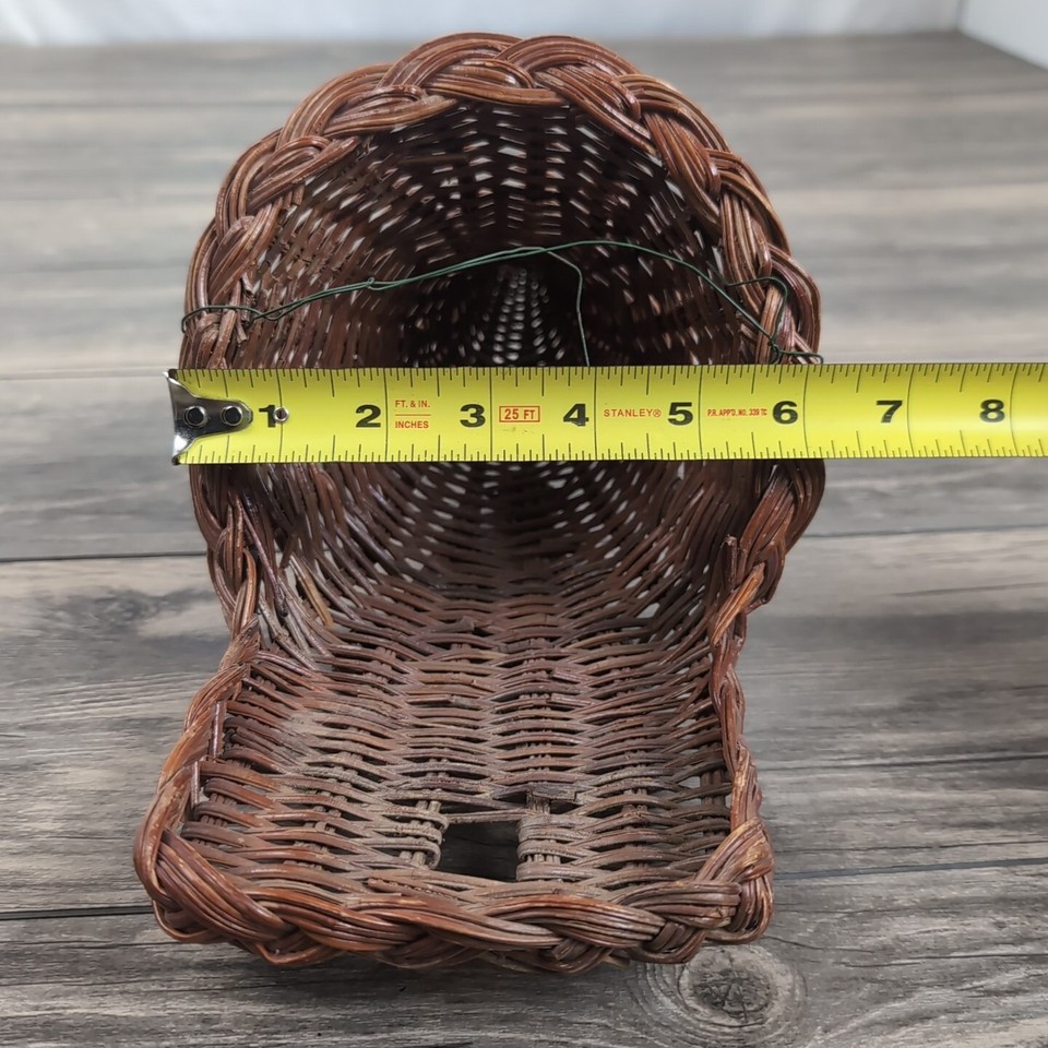 13" Wicker Harvest Centerpiece Cornucopia Footed Braided Trim Hanging ...