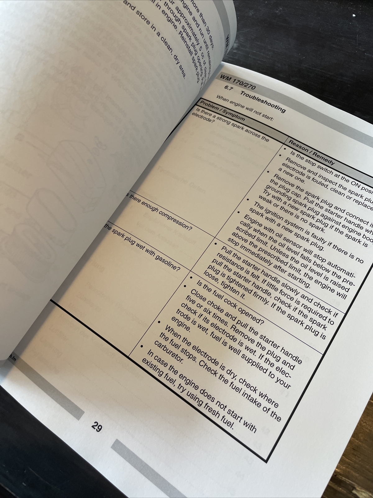 WACKER WM170 WM270 ENGINE MOTOR Owner Operator Operation Manual Book ...