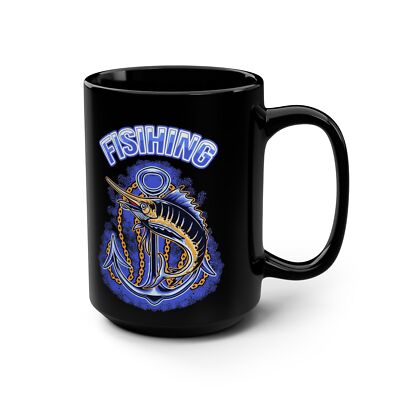 Fishing Mug for Anglers, Unique Fishing 15oz Coffee Mug Fisherman ...