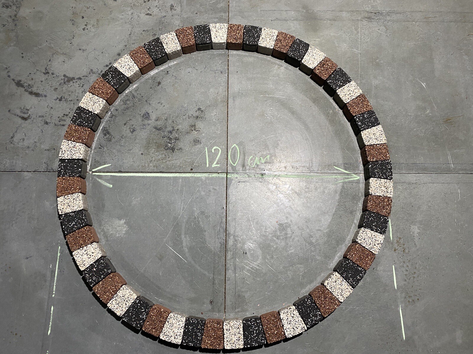 140cm garden circle stone brick surround grass border tree ring edging ...
