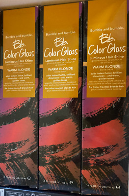 3 x Bumble & Bumble BB COLOR GLOSS Luminous Hair Shine ~ WARM BLONDE ...