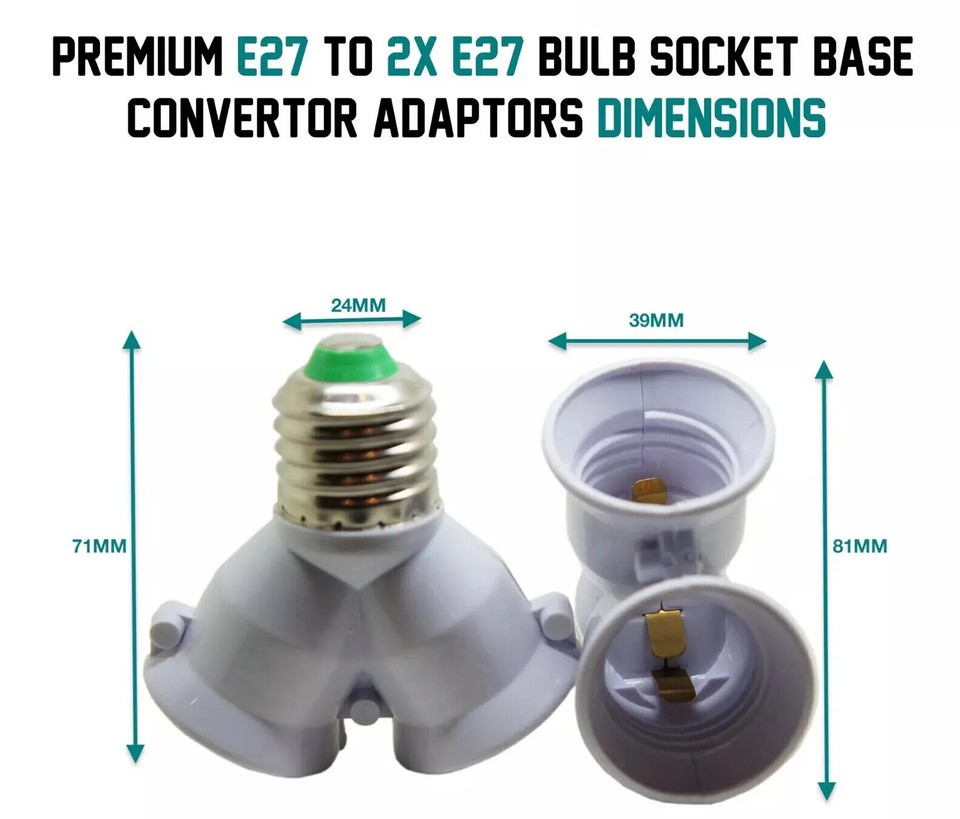 B22 to E40/G29, E27 To E40/2x E27, or E40 to E27 Light Bulb Adaptor Converters | eBay UK