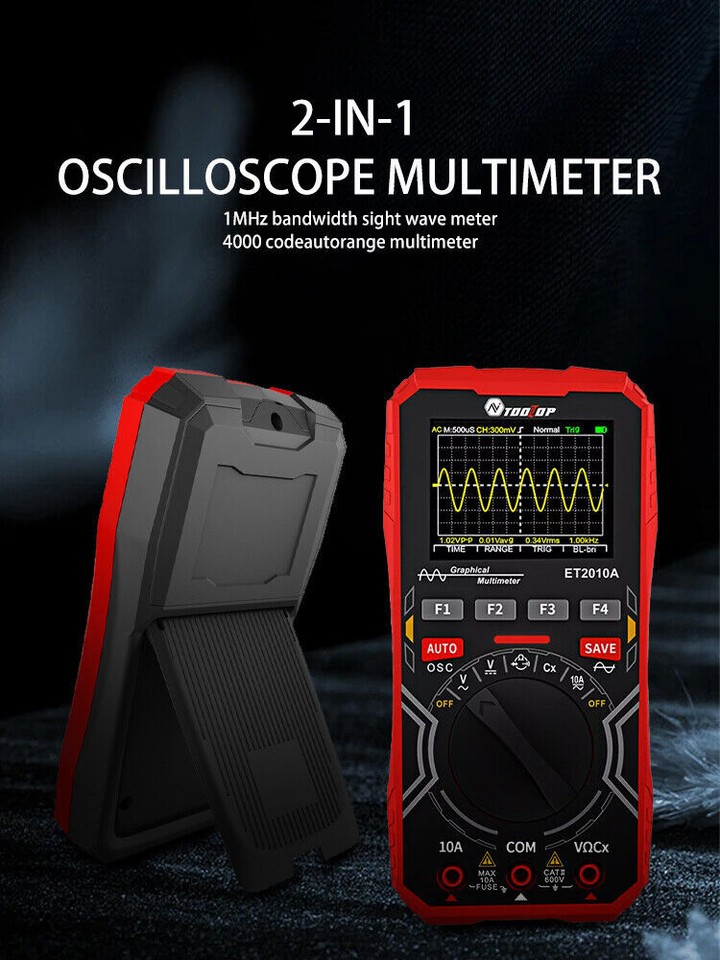2-in-1 Oscilloscope Multimeter Digital Display 1MHz Handheld Oscope ...