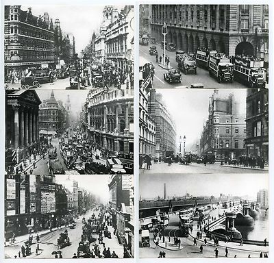 LONDON 1890-1930s BUSY STREET SCENES 6 PHOTOS CENTRAL + CITY | eBay ...
