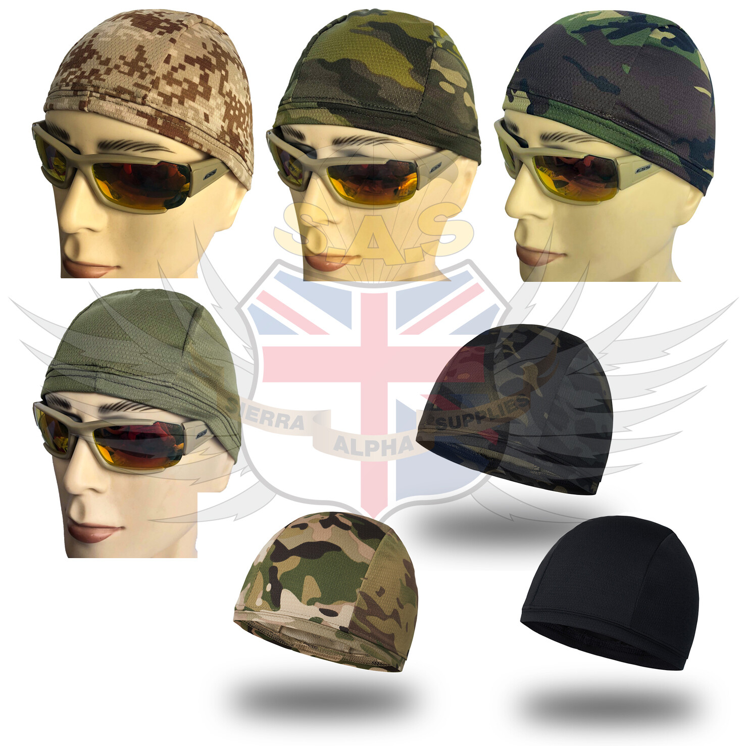 New Tactical Covert Cool Max Dew Cap, OS, AOR1, Tropic MC, Green, Black ...