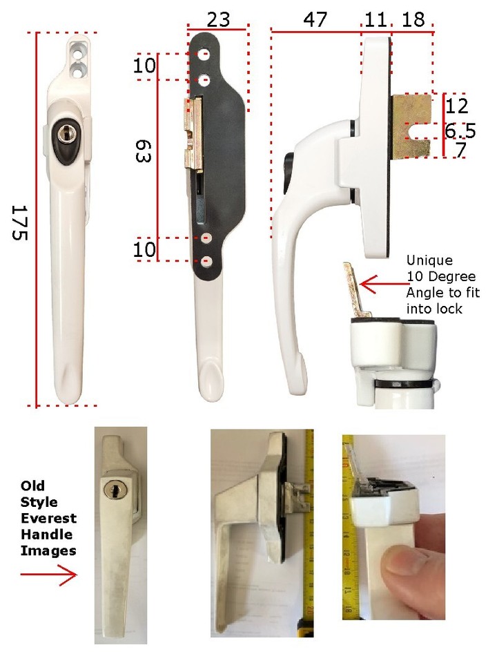 Everest Forked U Peg Blade Window Repair Handle Old Style Angled Prong ...