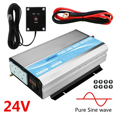 GIANDEL 2000W Pure sine wave Inverter 24V to 240V with 2 AC Outputs for ...
