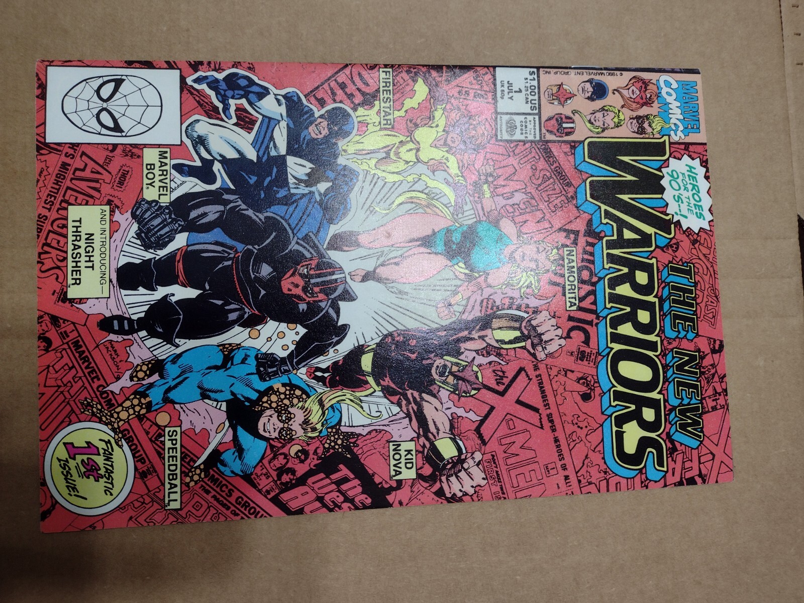 THE NEW WARRIORS #1 VF 1990 Kid Nova Speedball Night Thrasher Firestar ...