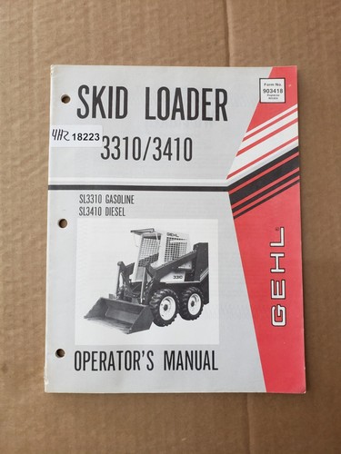 Gehl 3310 3410 Skid Steer Loader Operators Manual | eBay