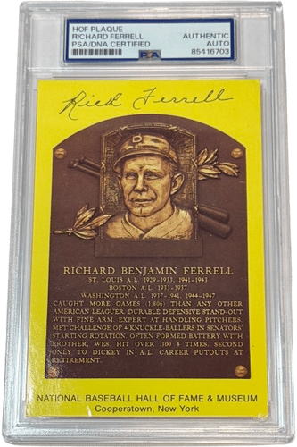 HOF Plaque Card Richard Ferrell PSA Autograph Authentic | eBay