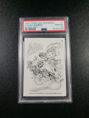 PSA 10 Adam Bomb Atomic Bomber Rough Art Garbage Pail Kids Krashers ...