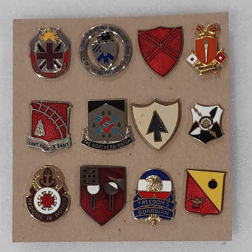 US Army DUI DI Pins Badge Lot OF 12 Some WWII Some Miscellaneous | eBay