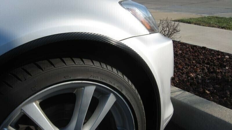 FITS CHEVY BLACK CARBON FIBER WHEEL WELL ARCH FENDER TRIM MOLDING KIT ...