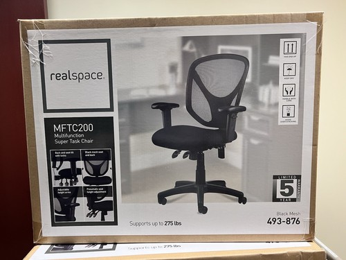 Realspace® MFTC 200 Multifunction Ergonomic Super Task Chair, Black | eBay