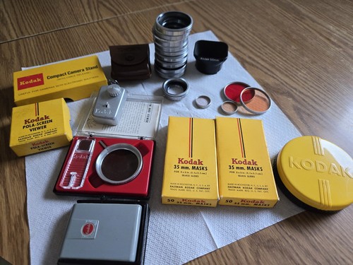 COLLECTIBLE KODAK ACCESSORIES LOT MADE IN USA RETINA FILTER SELF TIMER ...