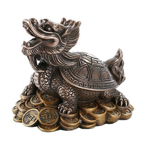Pacific Giftware Feng Shui Money Dragon Tortoise On Coins Prosperity ...