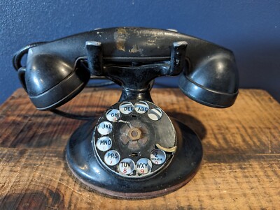 ANTIQUE 1930s BELL/WESTERN ELECTRIC ROTARY TELEPHONE D1 BASE F1 HANDSET ...